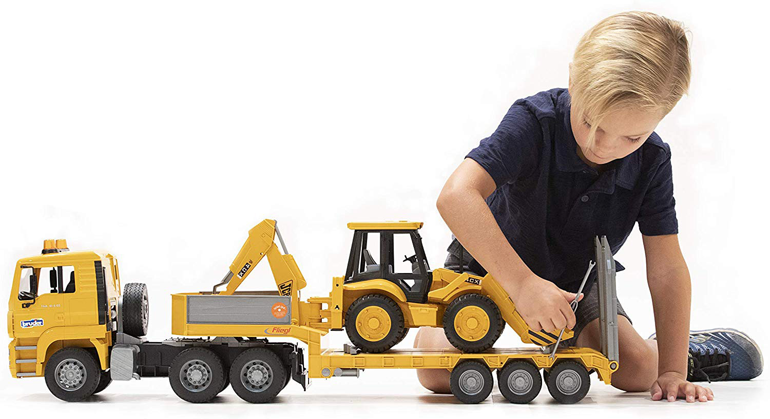 Calico Toy Shoppe - MAN TGA Low loader truck with JCB 4CX Backhoe ...
