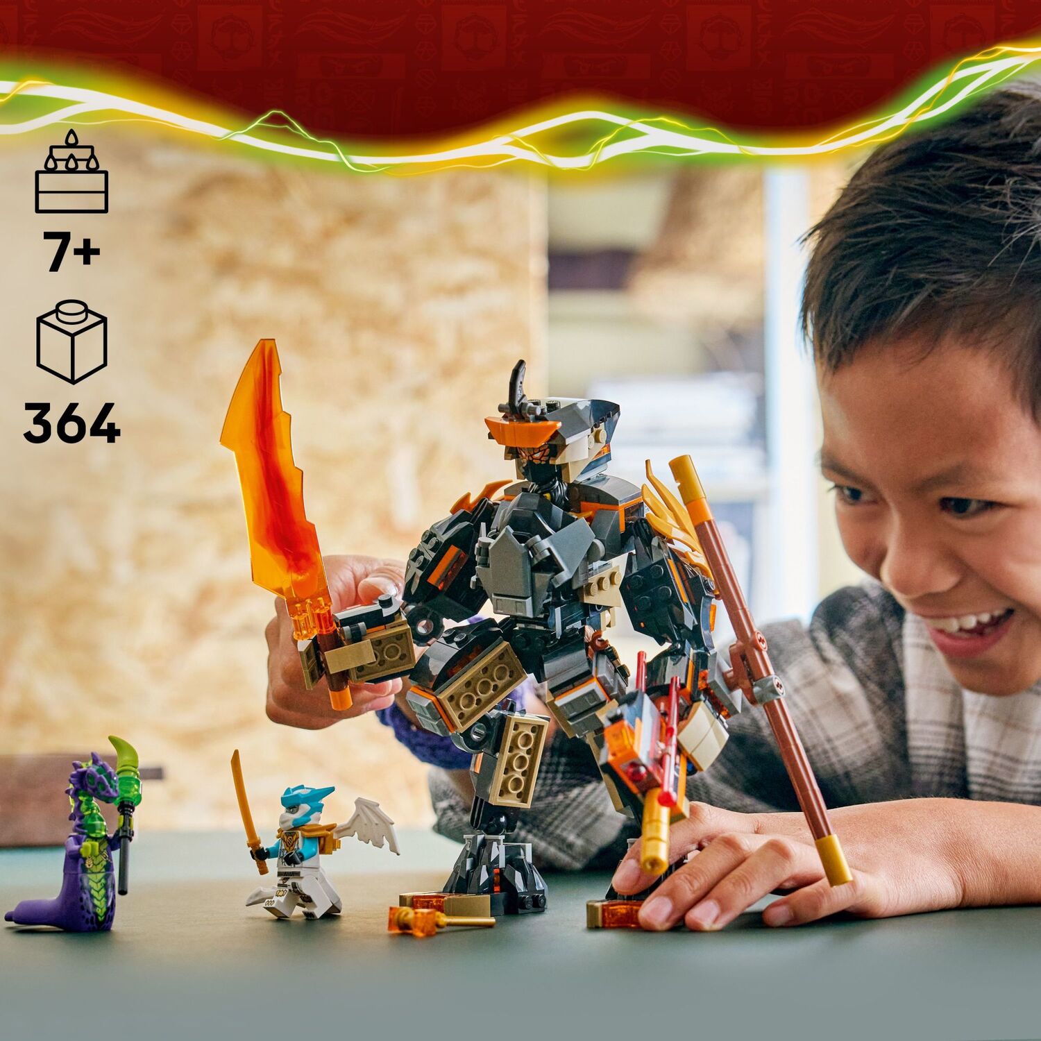 LEGO Ninjago: Cole's Mission Mech & Dragon Zane - Lucky Duck Toys