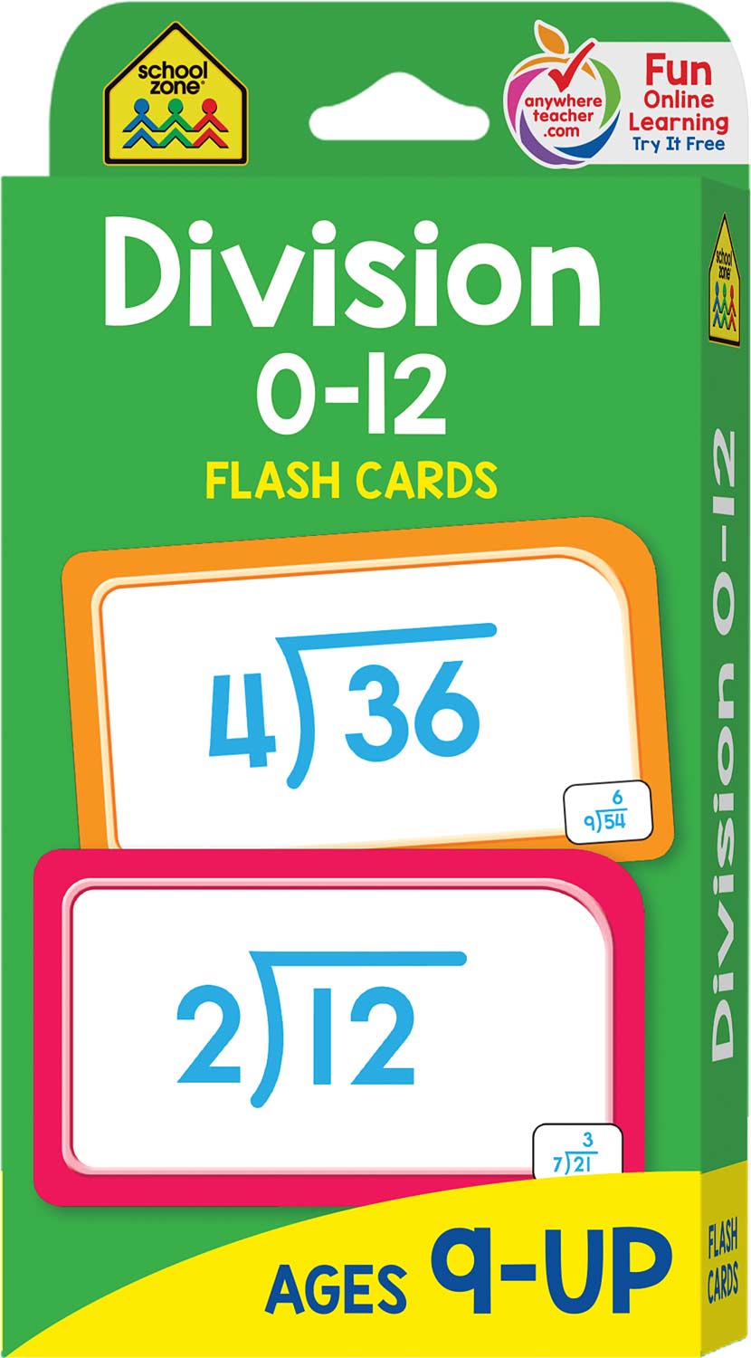Third To Fifth Grade Division Flash Cards 0 12 Raff And Friends
