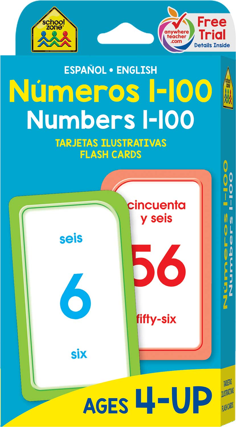 Bilingual Numbers 1 100 Flash Cards Cheeky Monkey Toys