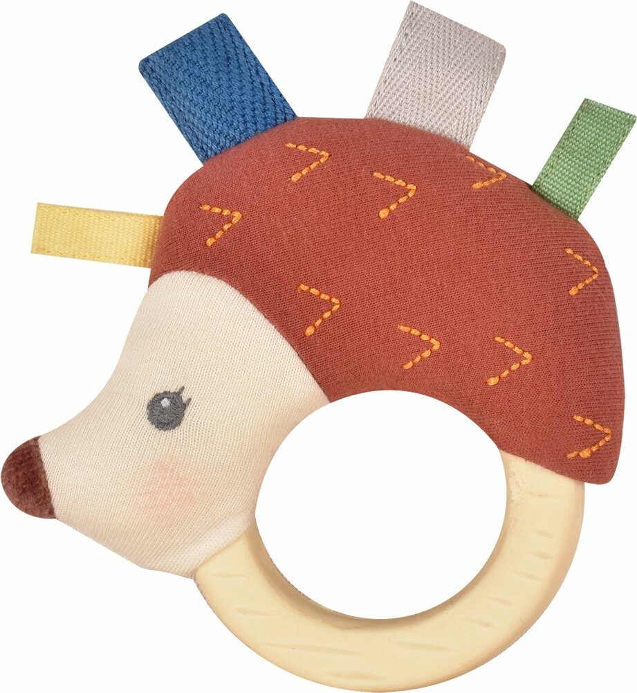 Ethan The Hedgehog Plush Rattle With Natural Rubber Teether - Givens ...